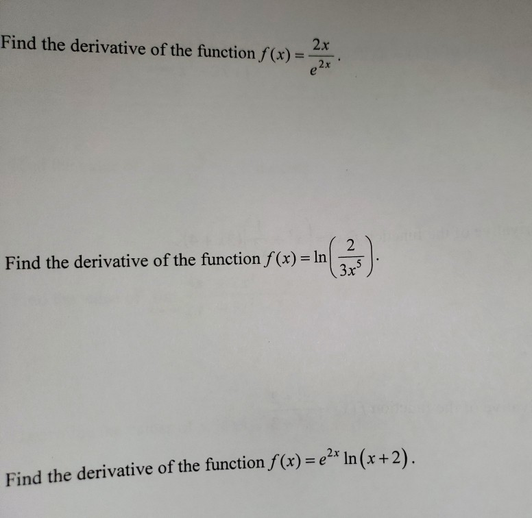 Solved Find the derivative of the function f( Find the | Chegg.com
