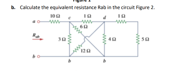 Solved b. Calculate the equivalent resistance Rab in the | Chegg.com