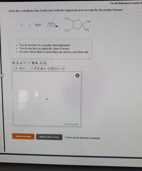 Solved Use the References to access is Draw the cycloalkene | Chegg.com