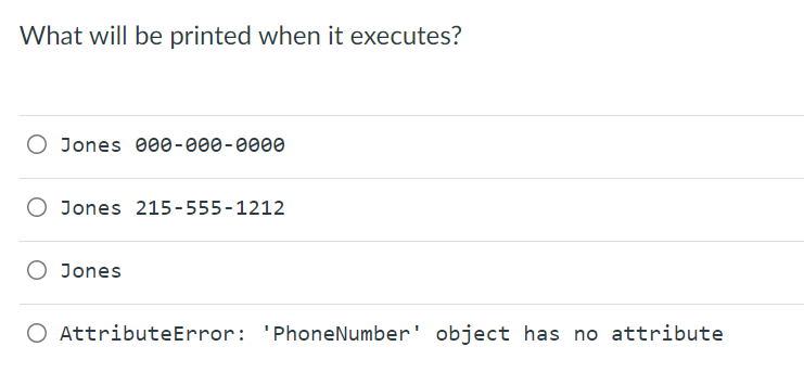 Solved Consider the following code segment: class Phone | Chegg.com