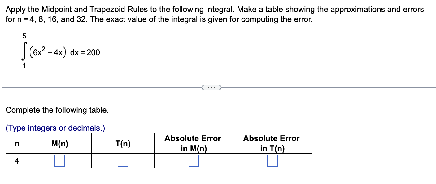 Solved Apply the Midpoint and Trapezoid Rules to the | Chegg.com