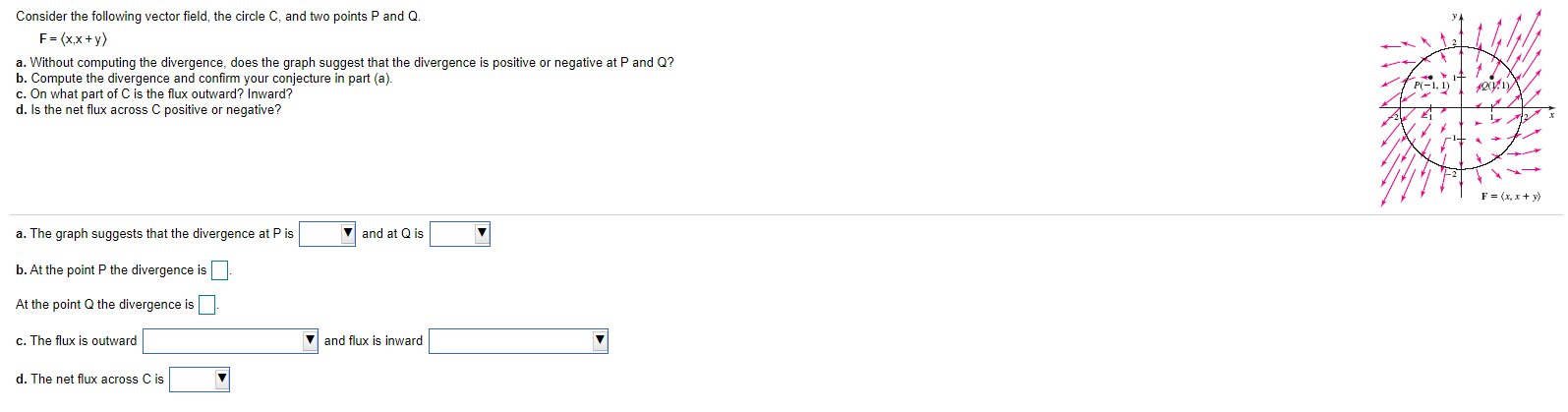 Solved Consider the following vector field, the circle C, | Chegg.com