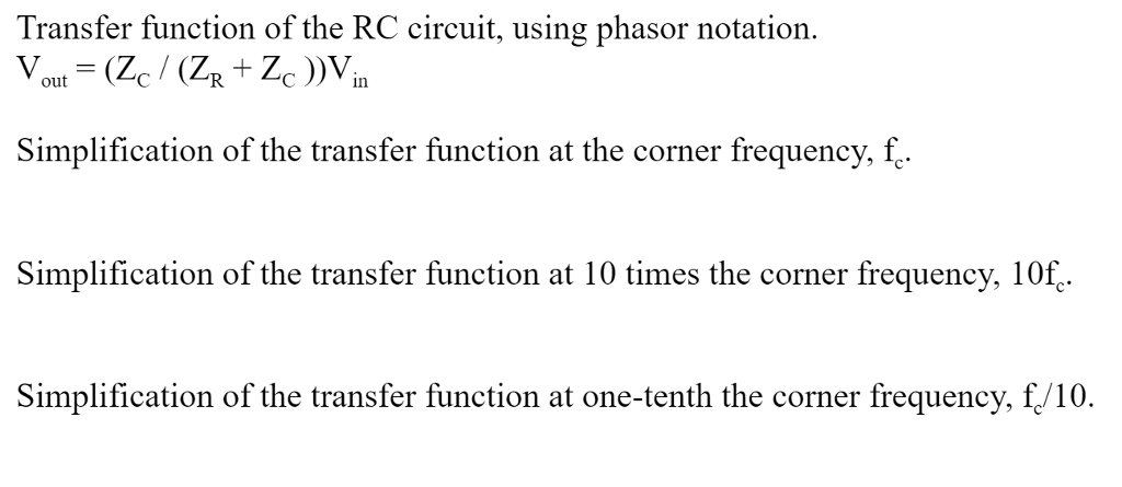 Solved The corner frequency is fc= 1/(2piRC). Since the | Chegg.com
