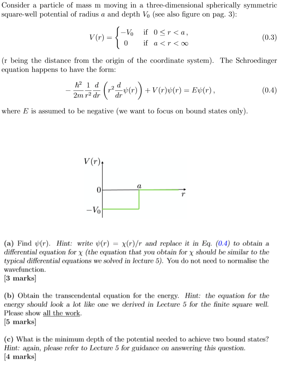 Solved Consider a particle of mass m moving in a | Chegg.com