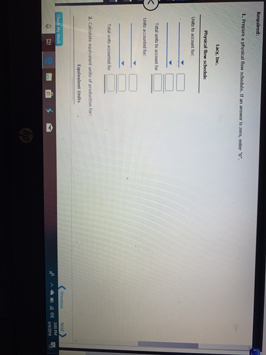 Solved Physical Flow, Equivalent Units, Unit Costs, No | Chegg.com