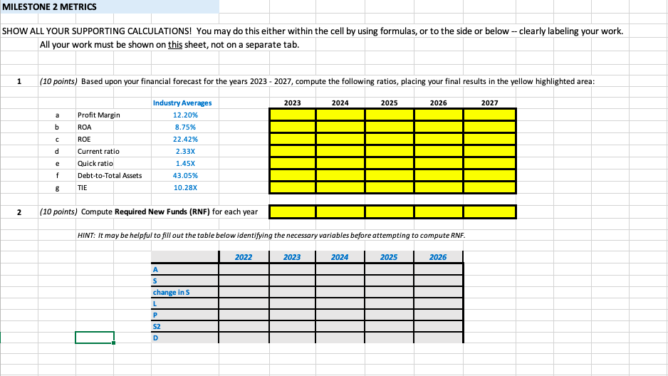 ASSUMPTIONS NOTE: You will use a combination of the | Chegg.com