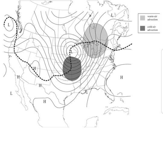 Figure 9-15. An 850mb map warm-air advection | Chegg.com