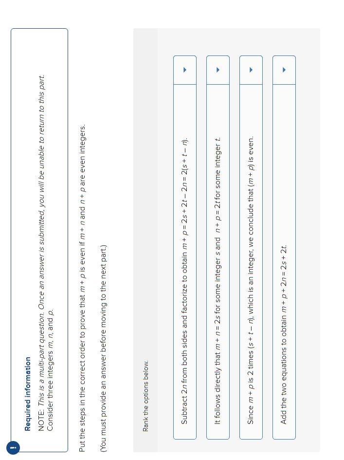 Solved Required information NOTE: This is a multi-part | Chegg.com