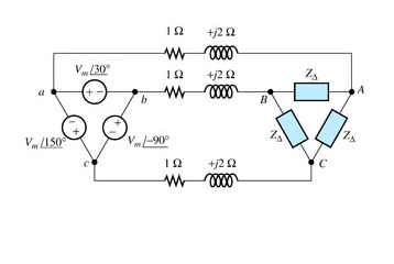 Solved A delta connected source delivers power to a delta- | Chegg.com