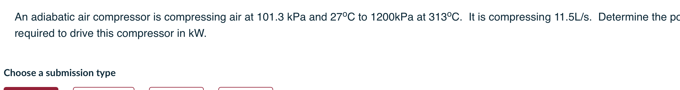 Solved An adiabatic air compressor is compressing air at | Chegg.com