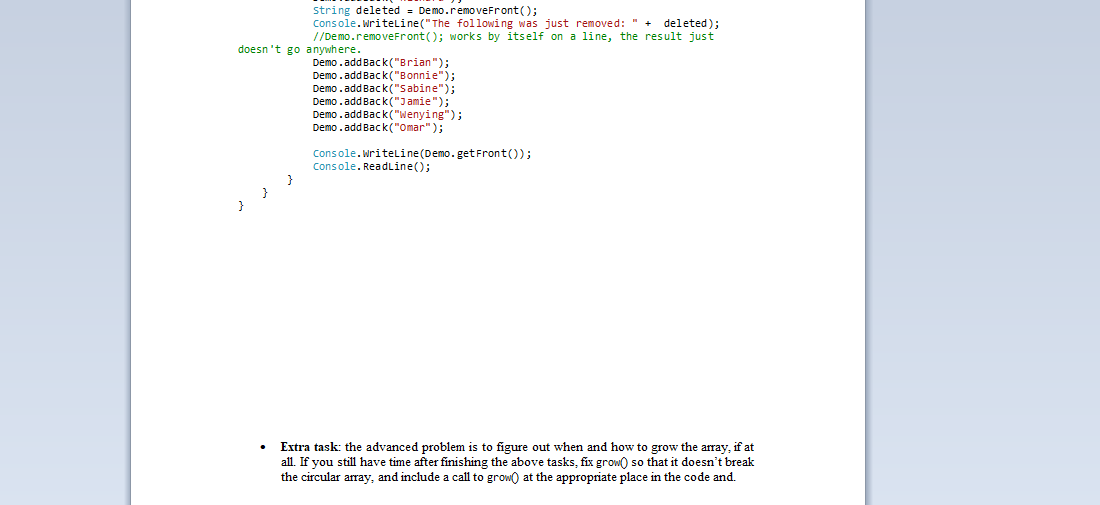 Solved Circular Arrays Circular structures are helpful for | Chegg.com