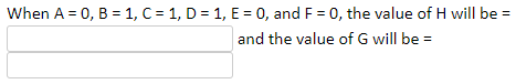 Solved Given the values of A,B,C,D,E, and F (as shown | Chegg.com