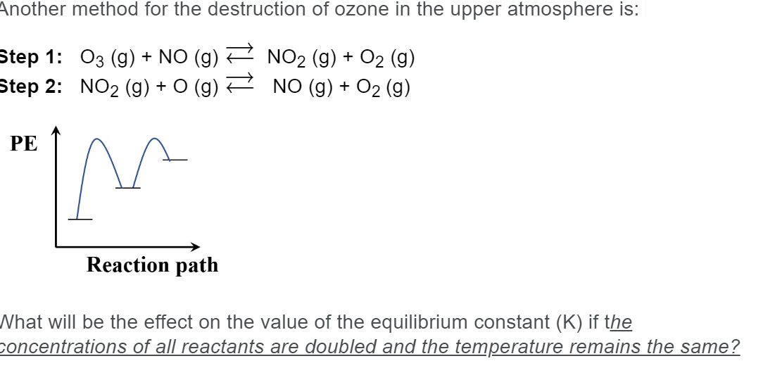 Solved Another method for the destruction of ozone in the | Chegg.com