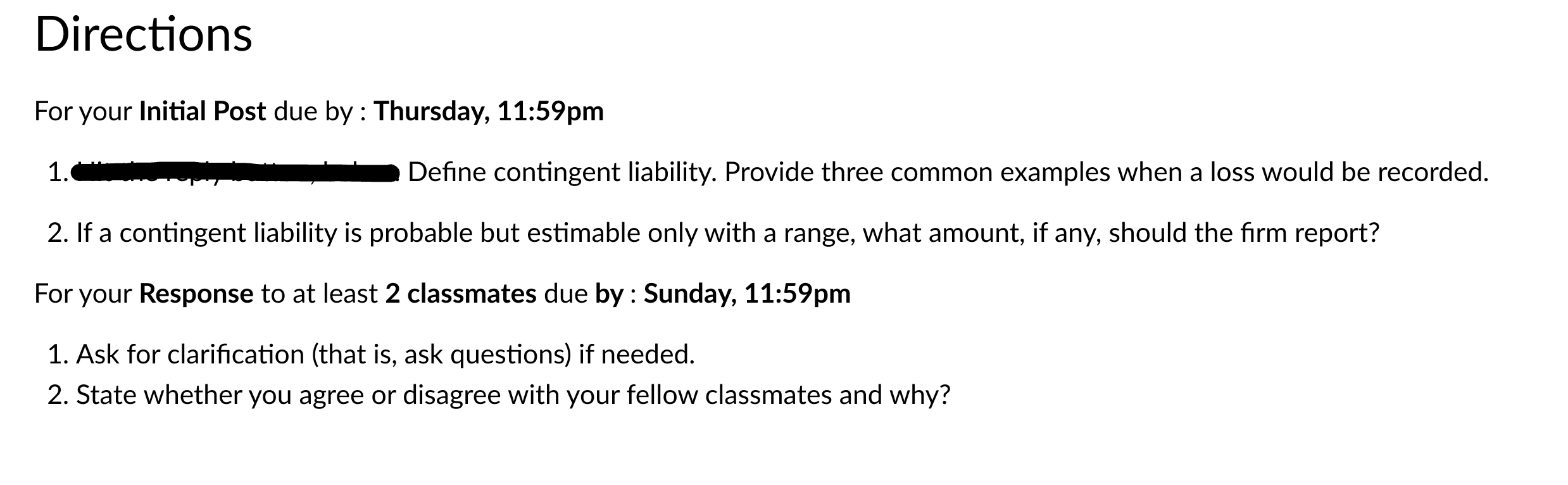 Solved Directions For your Initial Post due by: Thursday, | Chegg.com