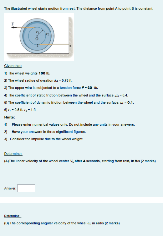 Solved The illustrated wheel starts motion from rest. The | Chegg.com