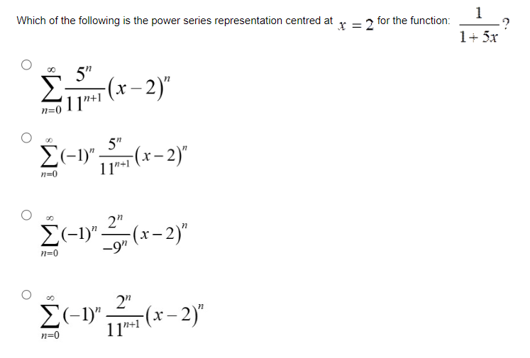 Solved Which of the following is the power series | Chegg.com