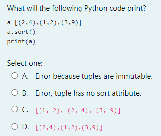 Solved What will the following Python code | Chegg.com