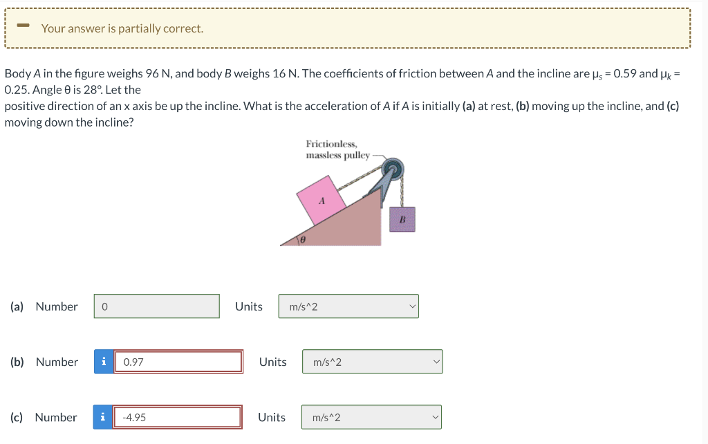Solved Your Answer Is Partially Correct Body A In The