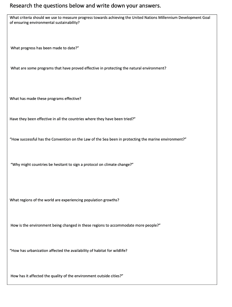 Solved Research the questions below and write down your | Chegg.com