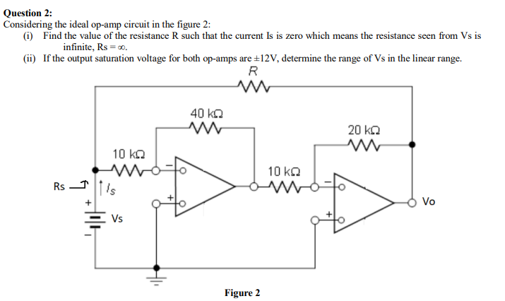 Solved Question 2: Considering the ideal op-amp circuit in | Chegg.com