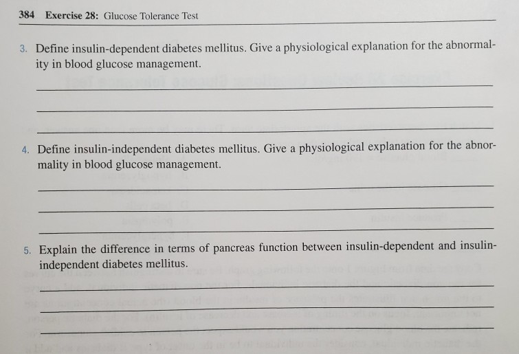 Solved 384 Exercise 28: Glucose Tolerance Test 3. Define | Chegg.com