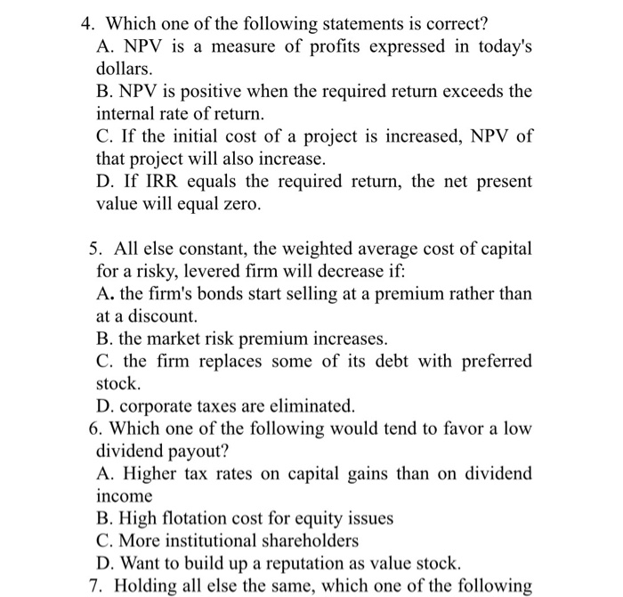 Solved Part I Multiple Choice (20 points) 1. Which one of | Chegg.com