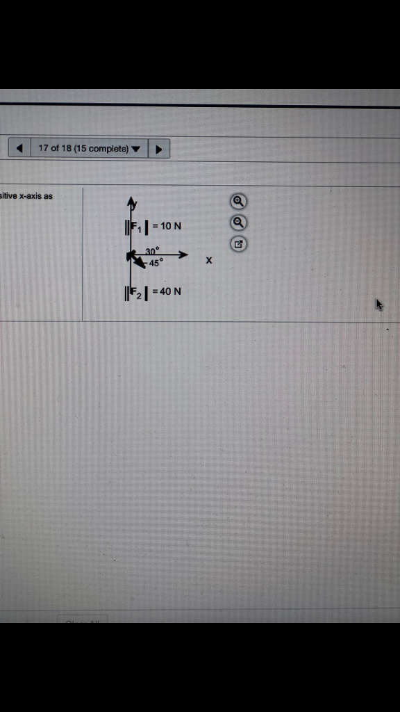 Solved Two forces of magnitude 10 newtons (N) and 40 newtons | Chegg.com