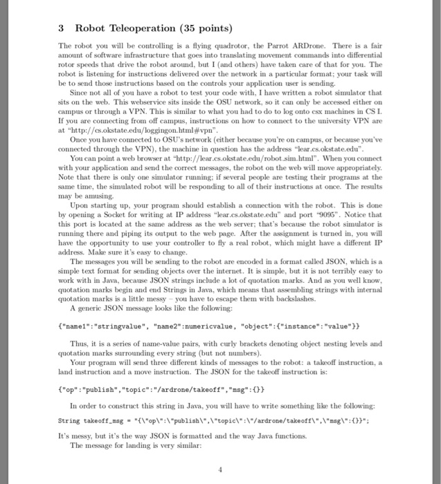 Solved 3 Robot Teleoperation (35 points) The robot you will | Chegg.com