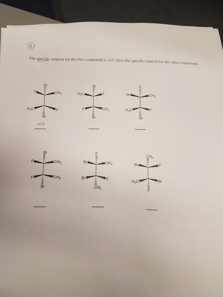 Solved The specific r rotation for the first compound is | Chegg.com