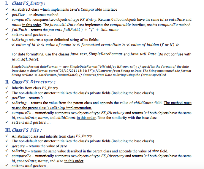 IV. Class FS_Executable and FS_Data: Inherit from | Chegg.com