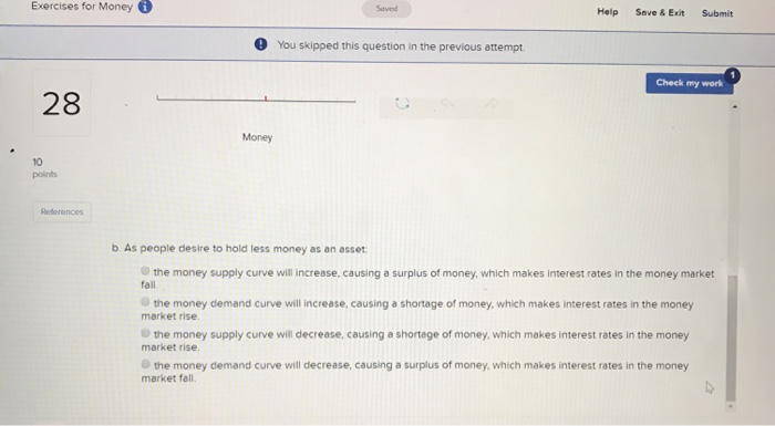 Solved Saved Exercises for Money 9 You skipped this question | Chegg.com