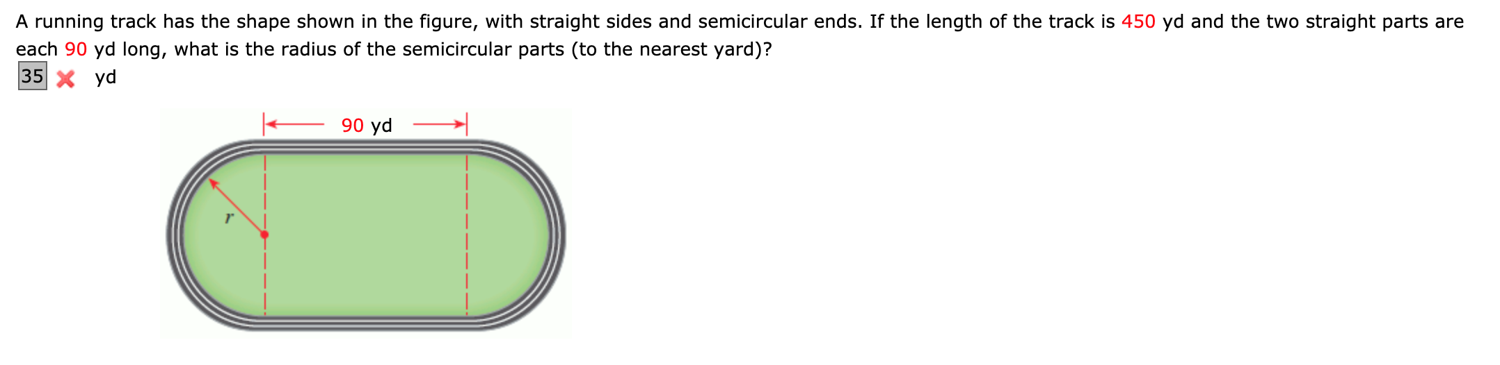 Solved A running track has the shape shown in the figure, | Chegg.com