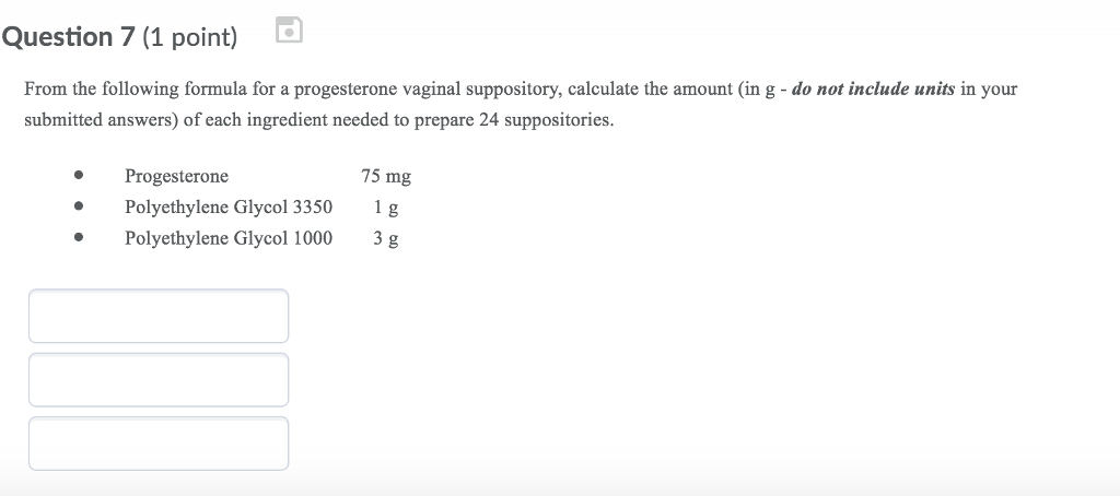 Solved Question 7 (1 point) From the following formula for a | Chegg.com