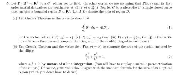 Solved 5. Let F : R2 → R2 be a Ci planar vector field. (In | Chegg.com