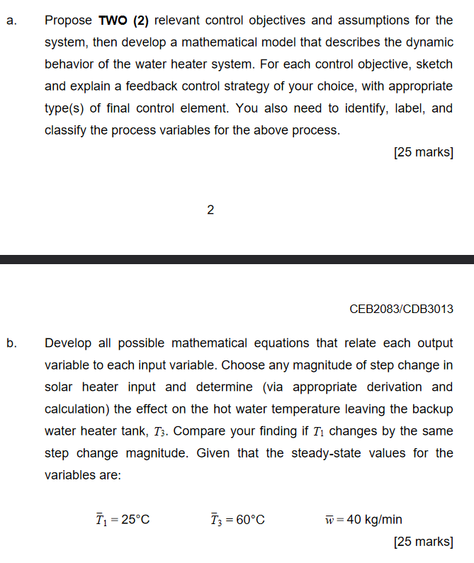 1. FIGURE Q1 shows a household water heater system | Chegg.com