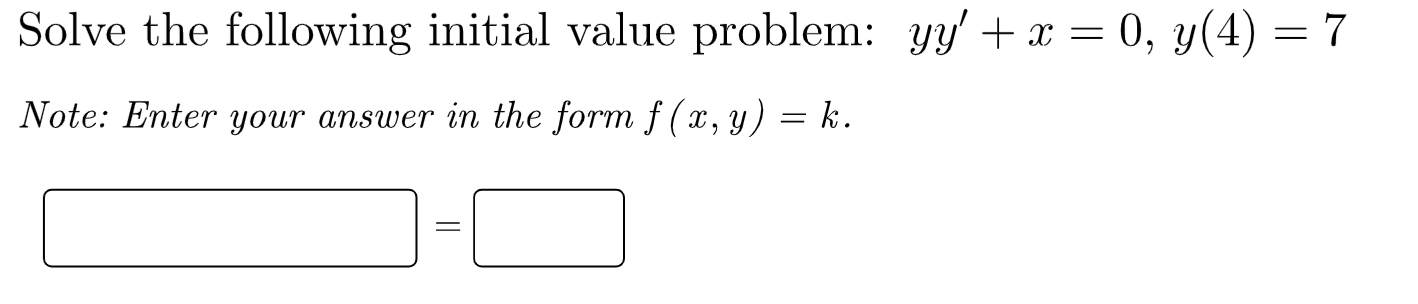 Solved Solve the following initial value problem: | Chegg.com