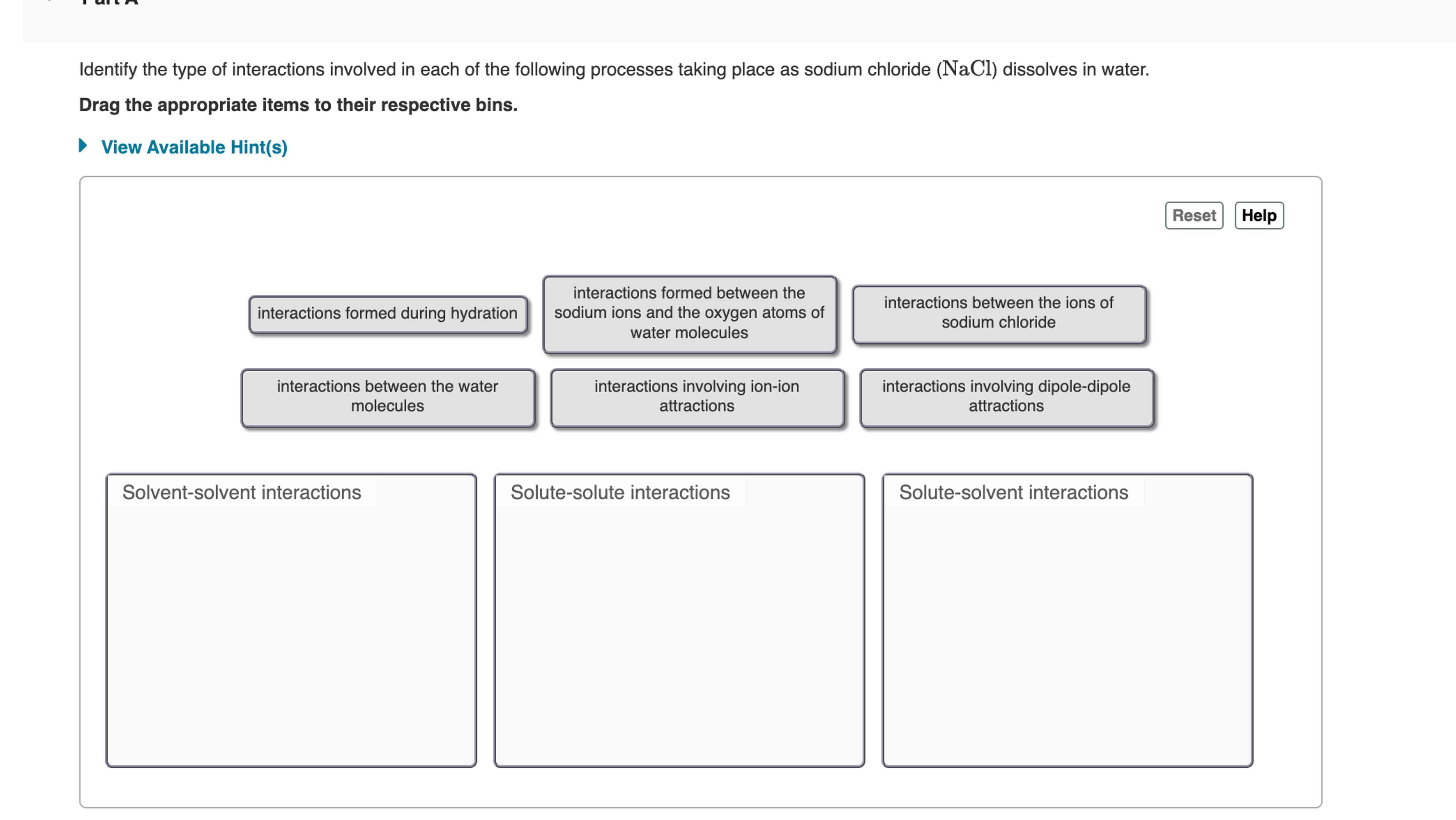 Solved Identify the type of interactions involved in each of | Chegg.com