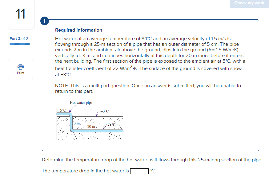 The total rate of heat loss from the hot water is | Chegg.com