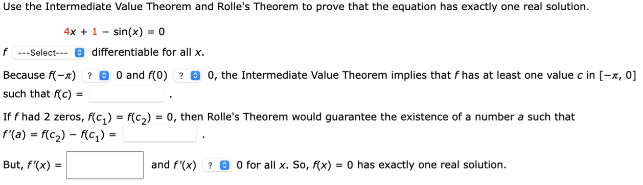 Solved Use the Intermediate Value Theorem and Rolle's | Chegg.com