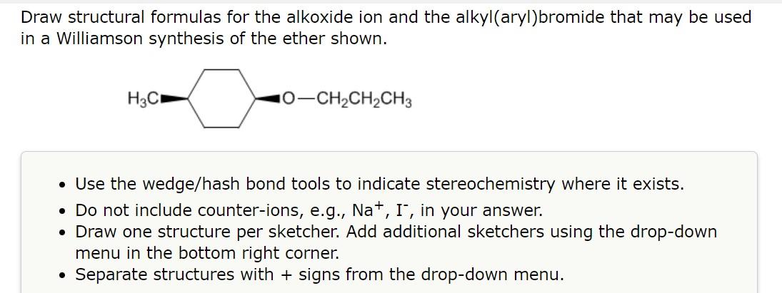 Solved Draw structural formulas for the alkoxide ion and the | Chegg.com