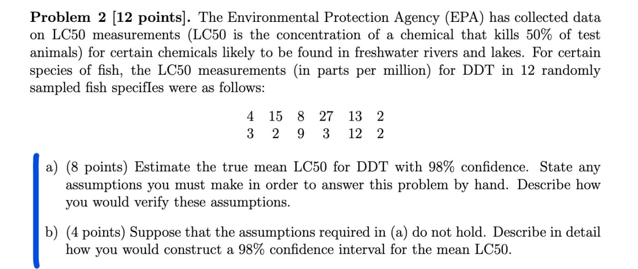 Solved Problem 2 (12 points). The Environmental Protection | Chegg.com
