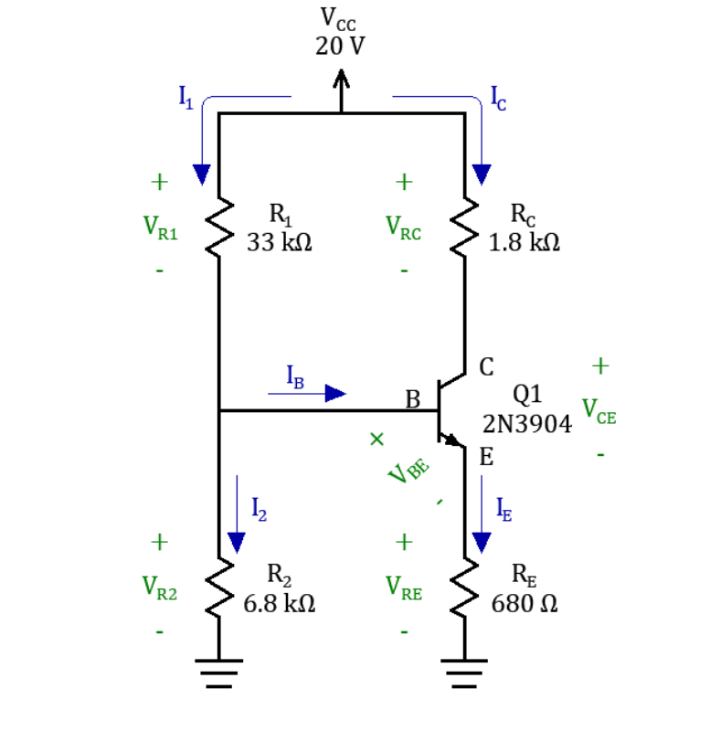 Solved Assuming IB=0, ﻿calculate the current and voltage at | Chegg.com