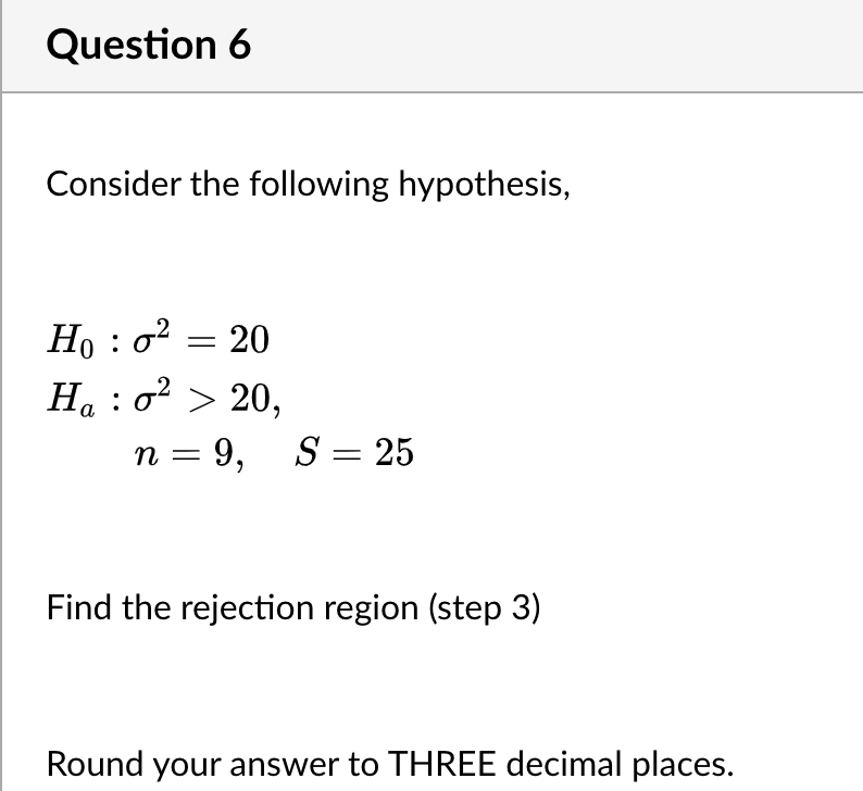 Solved Consider the following hypothesis, | Chegg.com