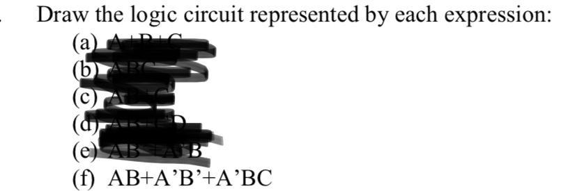 Solved Draw the logic circuit represented by each | Chegg.com