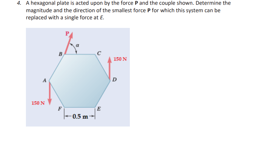 Solved A hexagonal plate is acted upon by the force P and | Chegg.com