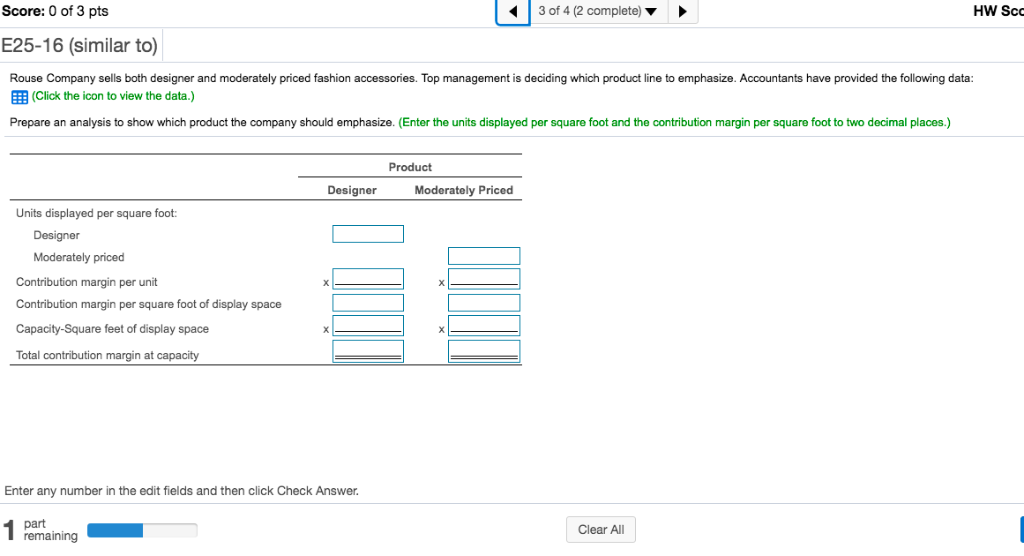 Solved 3 of 4 (2 complete) HW Scc Score: 0 of 3 pts E25-16 | Chegg.com