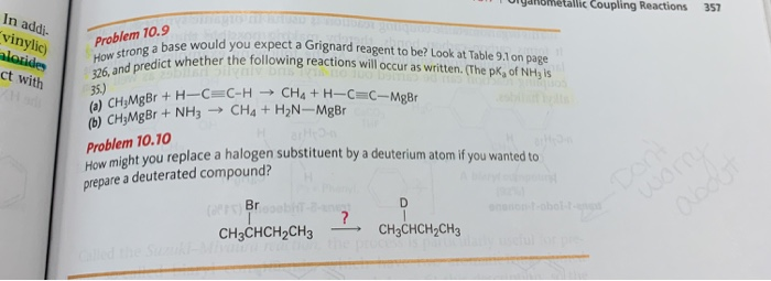 Solved How strong a base would you expect a Grignard reagent | Chegg.com