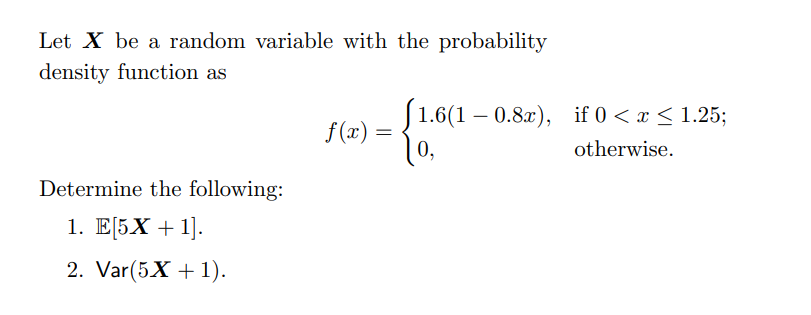 Solved Let X be a random variable with the probability | Chegg.com