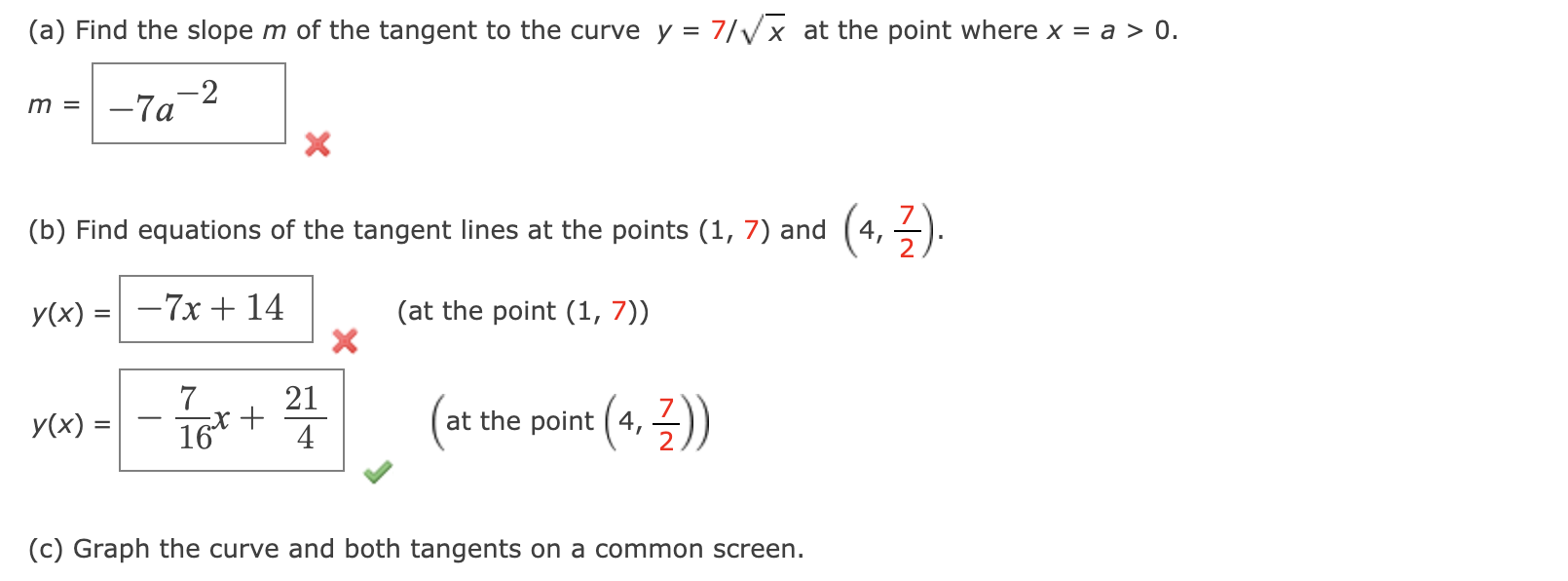 Solved (a) Find the slope m of the tangent to the curve y = | Chegg.com