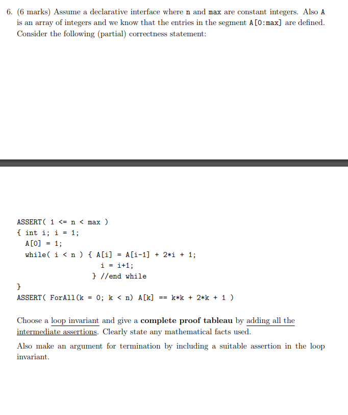 Solved 6. (6 marks) Assume a declarative interface where n | Chegg.com